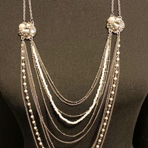 Long Draped Multi Strand Necklace - Etsy