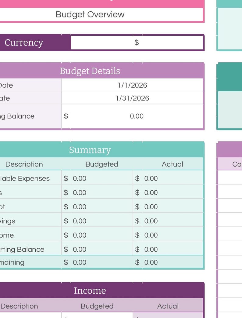 Budget Planner - Etsy