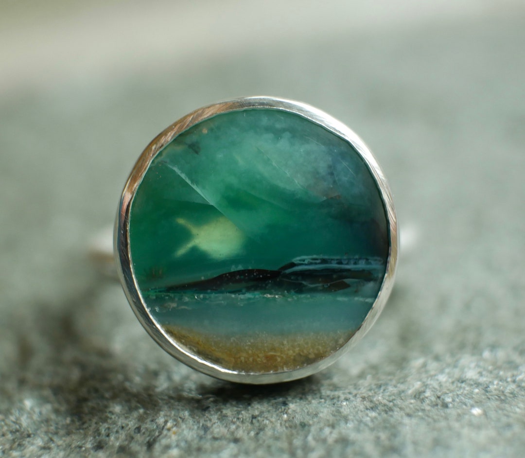 Hidden Scenes Ring #2 — A Petrified Wood Opal Ring in Sterling Silver ...