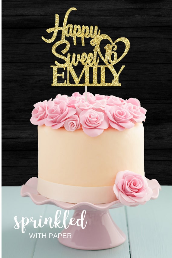 25 Pack 16th Birthday Cake Decorations, Sweet 16 Sixteen Cake Topper ...