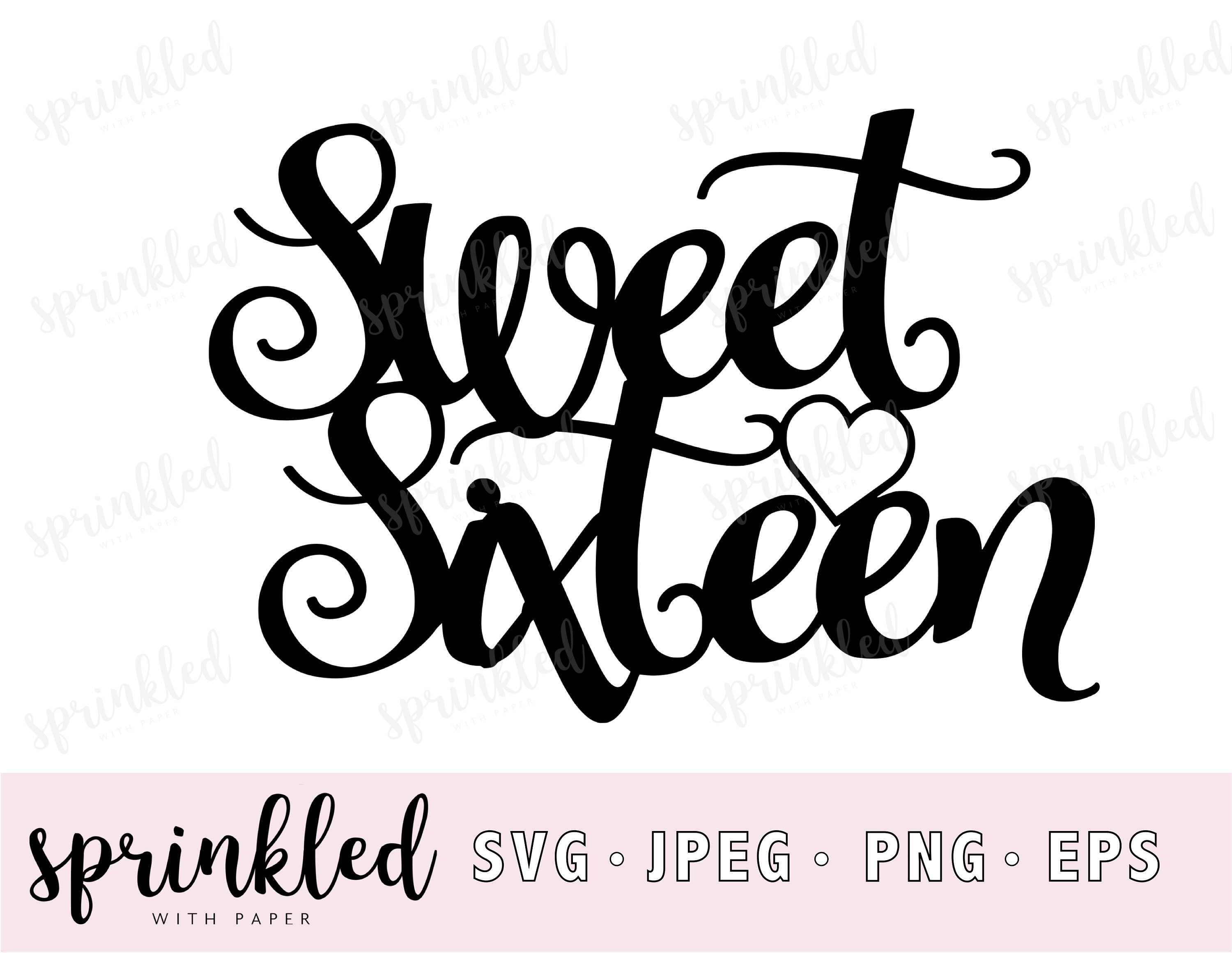 Archivos Svg para Cricut / dulce dieciséis SVG Sweet 16 SVG - Etsy España