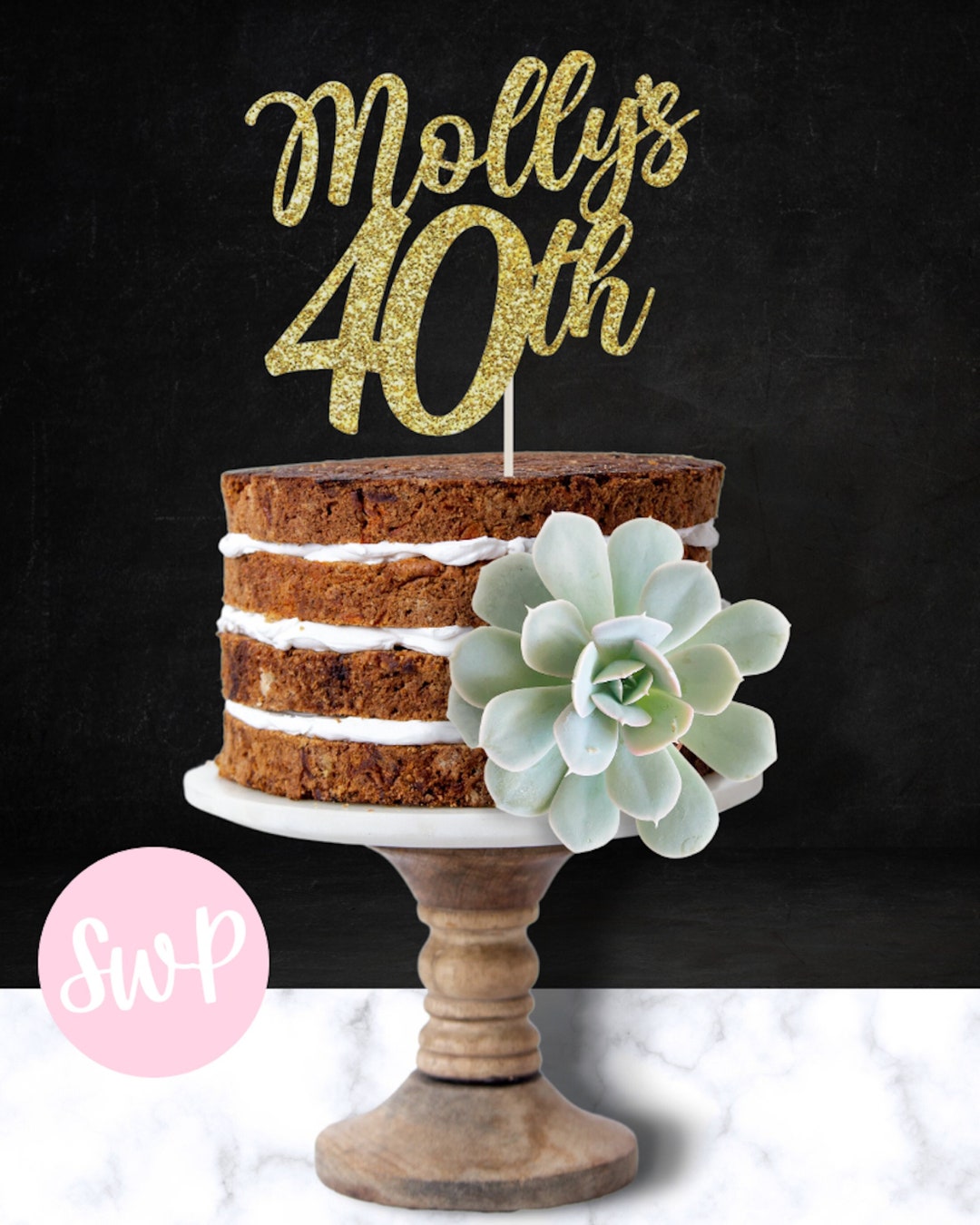 40th Birthday Cake Topper, 40th Cake Topper, Any NAME & AGE Cake Topper ...