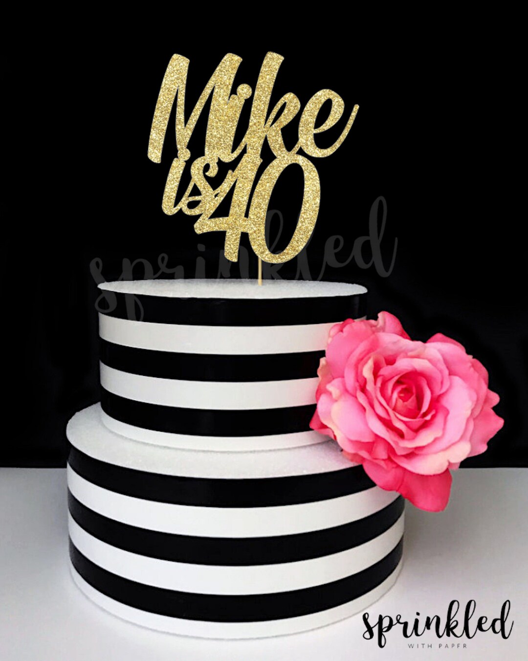 40th Birthday Cake Topper, 40th Cake Topper, Any NAME & AGE Cake Topper ...