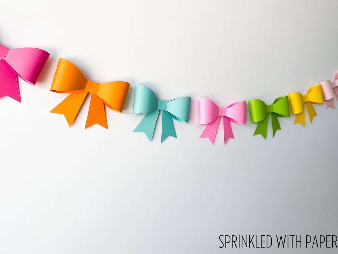 Handcrafted Bow Garland Bow Banner, Birthday Banner, First Birthday ...