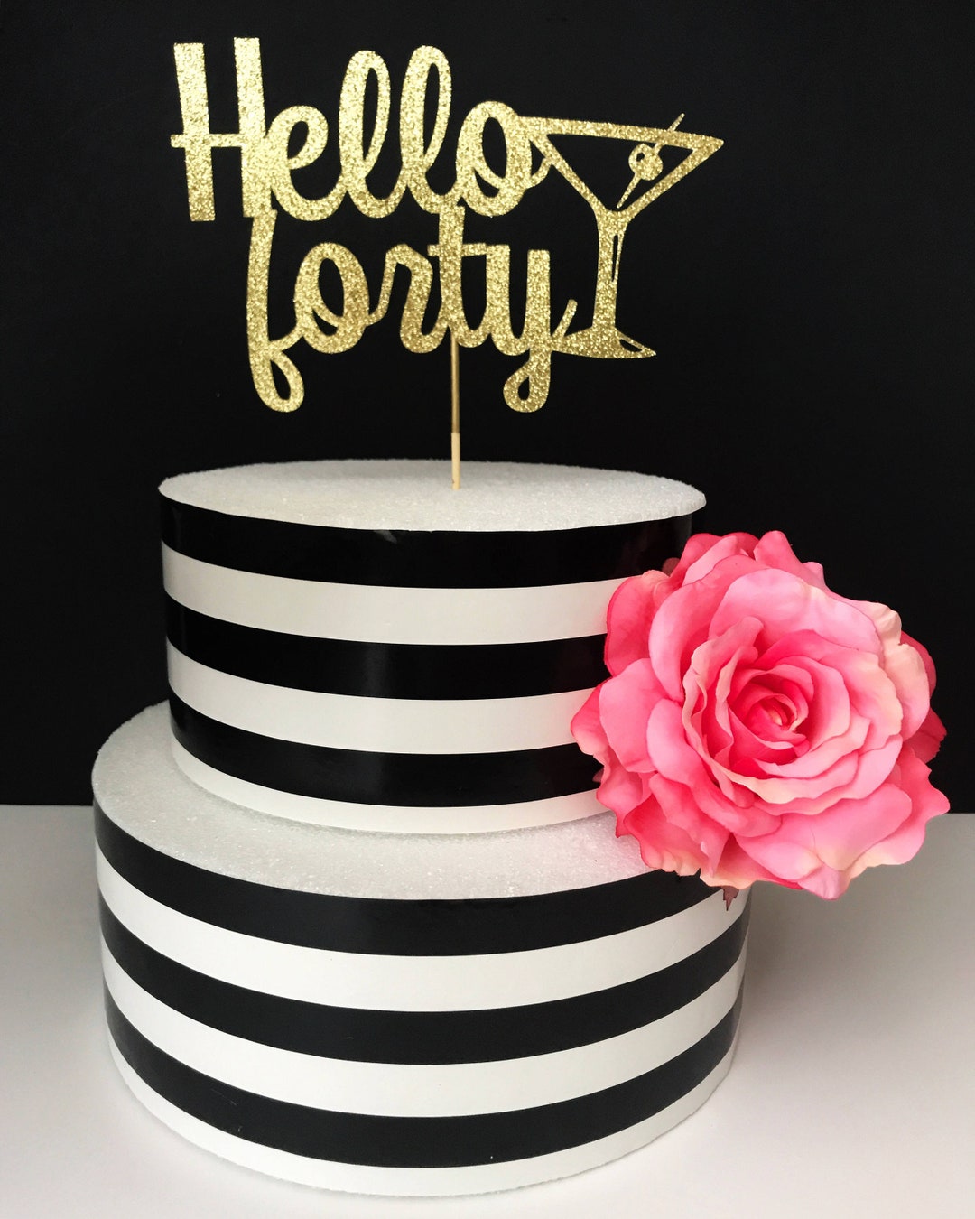 Hello Forty Cake Topper 40th Birthday Cake Topper - Etsy
