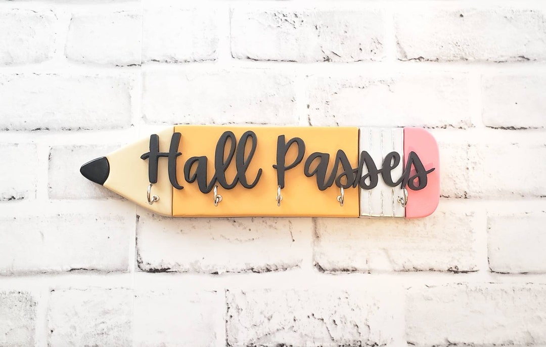 Hall Pass Holder, Classroom Storage, Personalized Teacher's Pencil ...