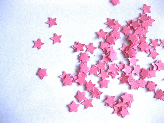 Mini Star Confetti Pink Star Punch Outs Set of 100 | Etsy