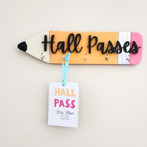 Pencil Hall Pass Holder, Classroom Organizer, Teacher Gift - Etsy