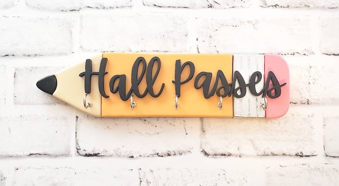 Pencil Hall Pass Holder, Classroom Organizer, Teacher Gift - Etsy