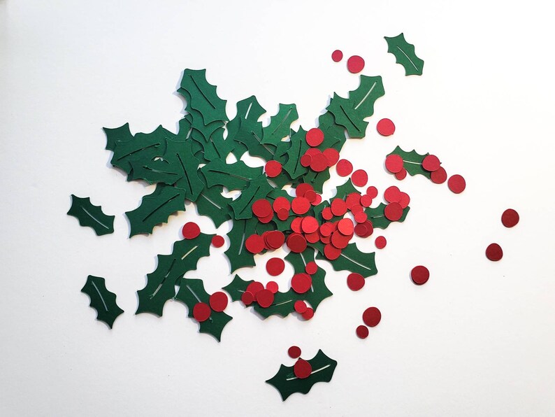 Holly Berry Christmas Confetti, Table Decor, Set of 125 - Etsy