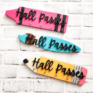Pencil Hall Pass Holder, Classroom Organizer, Teacher Gift - Etsy