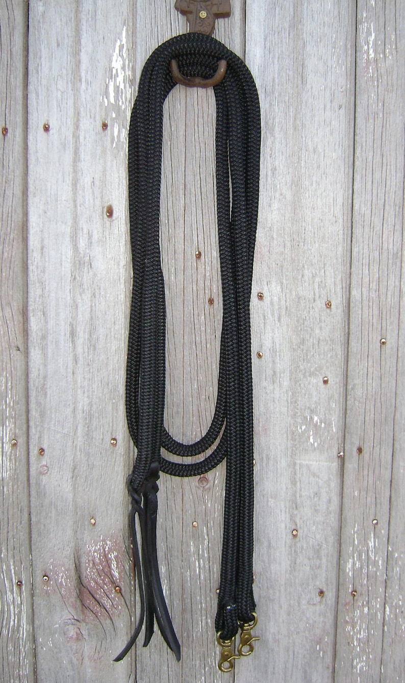 Black Rope Split Reins 8 Foot Handmade - Etsy