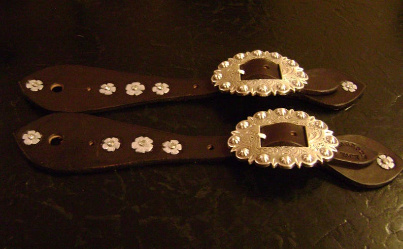 Custom Spur Straps With Hand Painted Flowers Handmade | Etsy