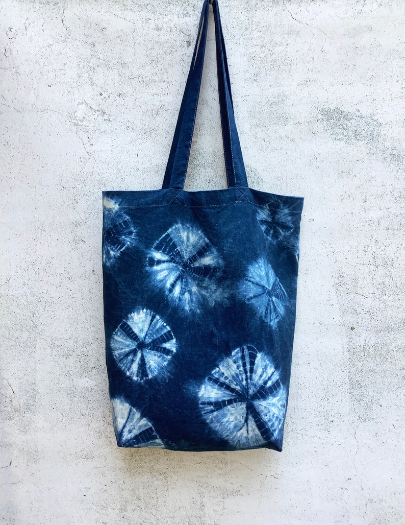 Kumo Shibori Indigo Linen Shibori Tote Bag | Etsy