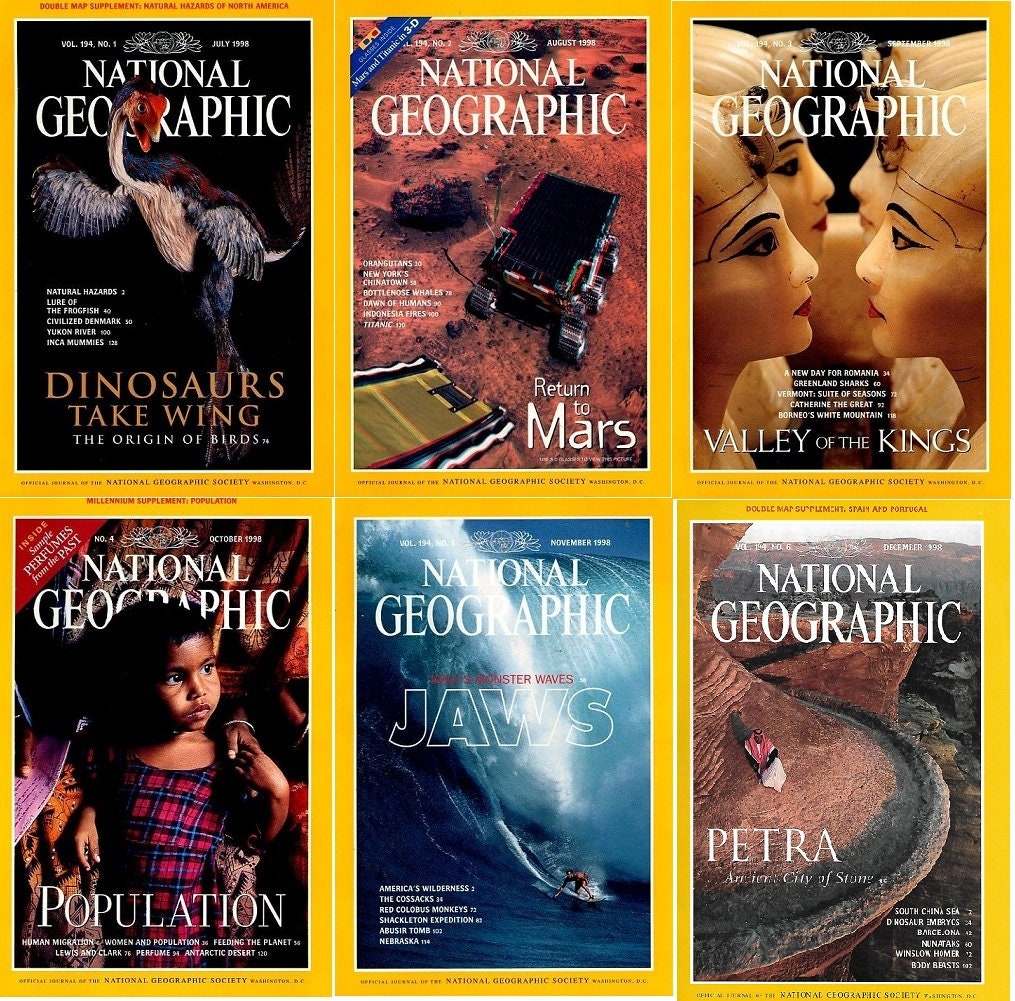 Six-month bundles of National Geographic 1995-1999 | Etsy