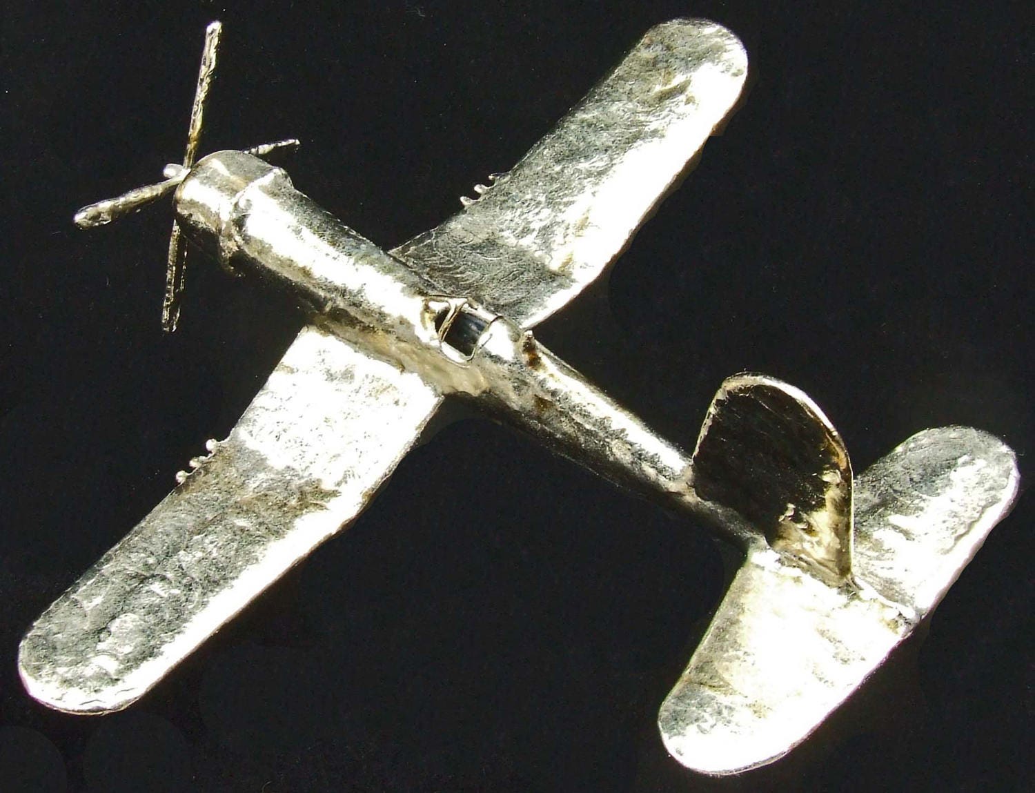 Titanium Welded Sculpture WWII Navy F4U Corsair Plane Solid Titanium ...