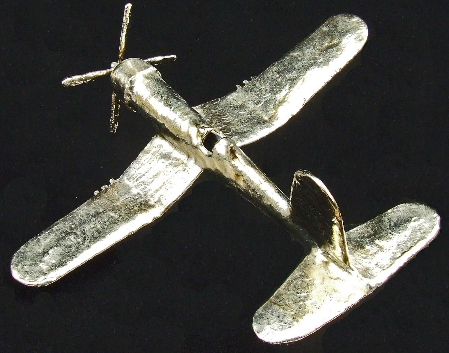 Titanium Welded Sculpture WWII Navy F4U Corsair Plane Solid Titanium ...
