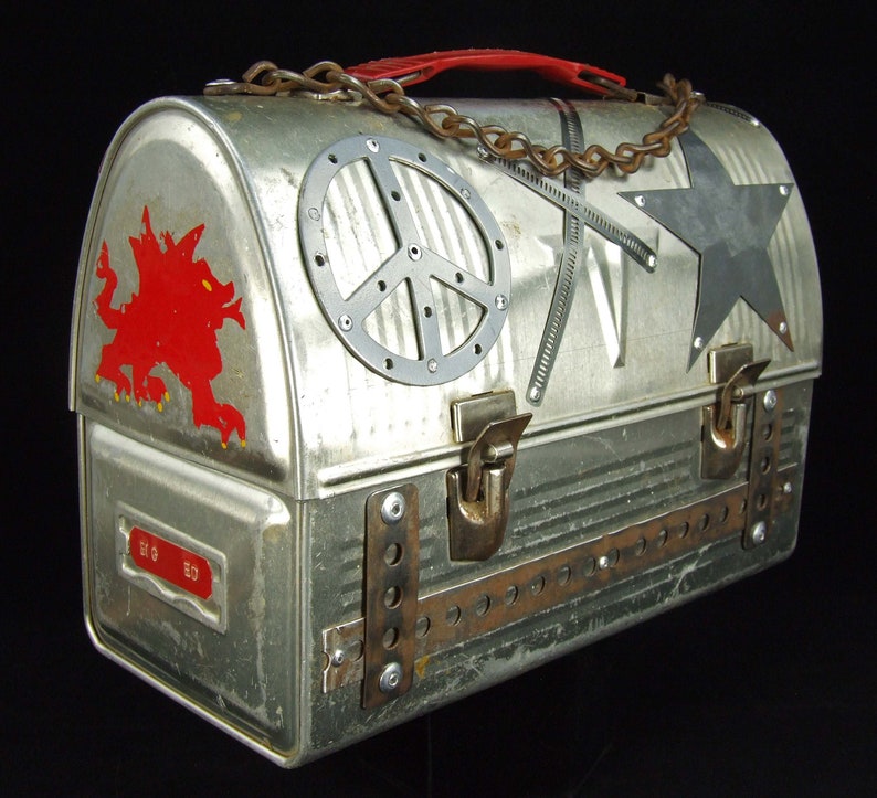 Steampunk Industrial Vintage Lunch Box Lunchbox Chain, Peace Sign ...