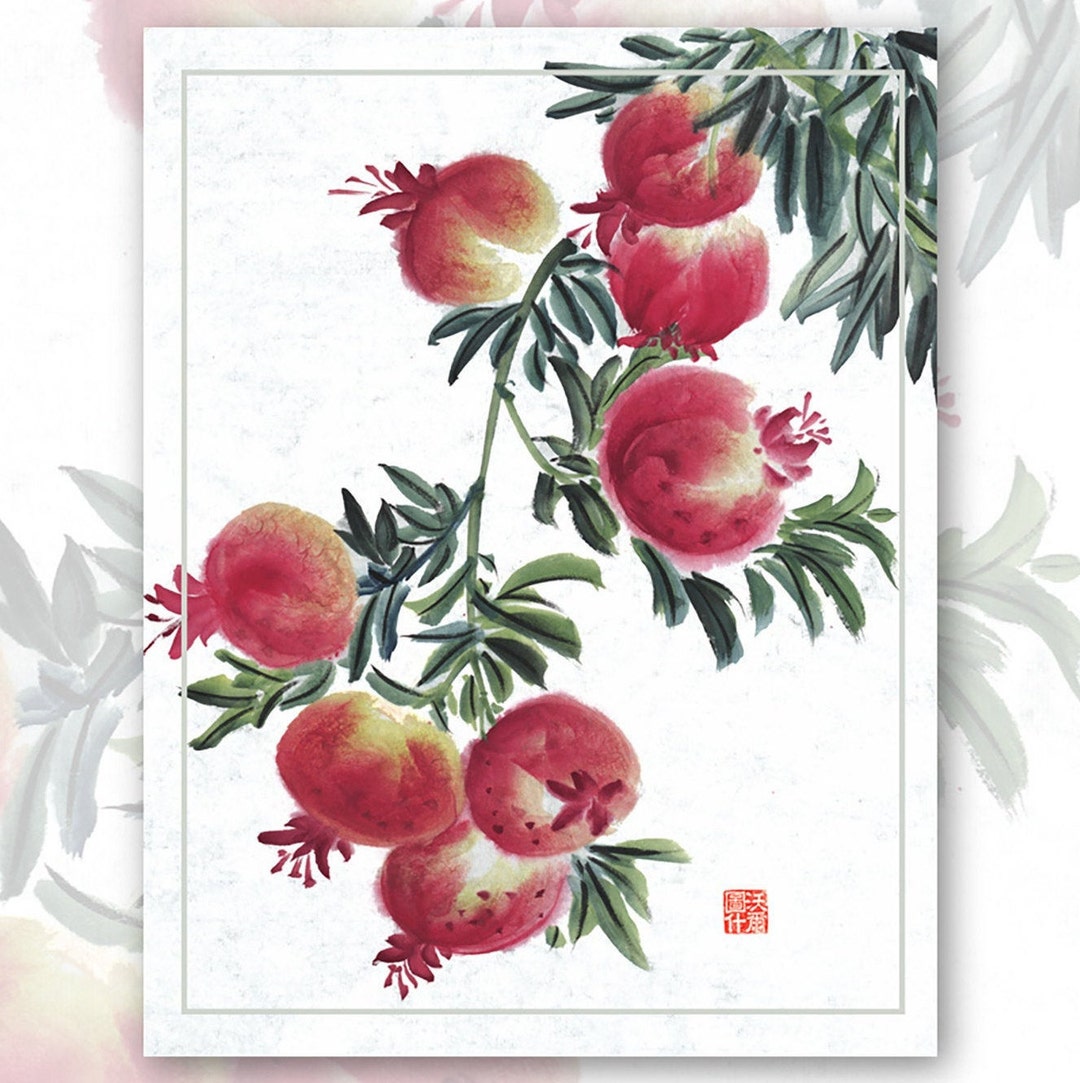 Pomegranates, Cards, Fruit, Note Cards - Etsy