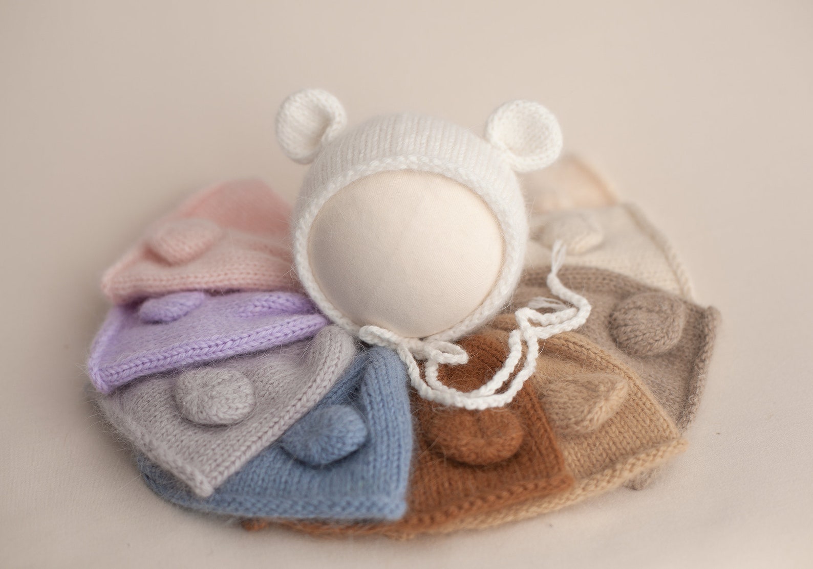 Bear Bonnet Newborn Bear Bonnet Fuzzy Baby Bonnet Newborn - Etsy