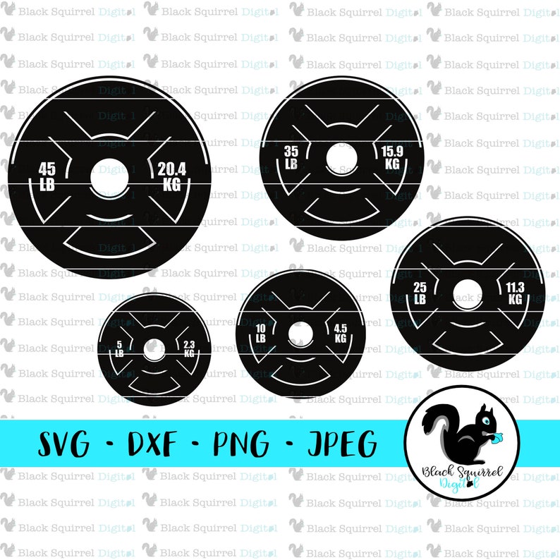 Weight Plates SVG, Gym Clipart, Fitness Cut File (digital Download) - Etsy
