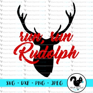 Run Run Rudolph, Reindeer, Merry Christmas Deer, Holiday Decor, Country ...