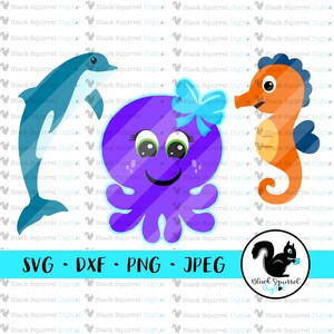 Under the Sea, Seahorse, Octopus, Sea Life, Mermaid, Dolphin SVG, Cut ...