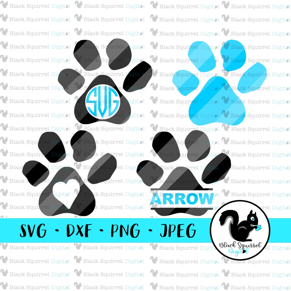 Monogram Dog Paw Print Fur Mama Baby Cat Mom Puppy Paws | Etsy