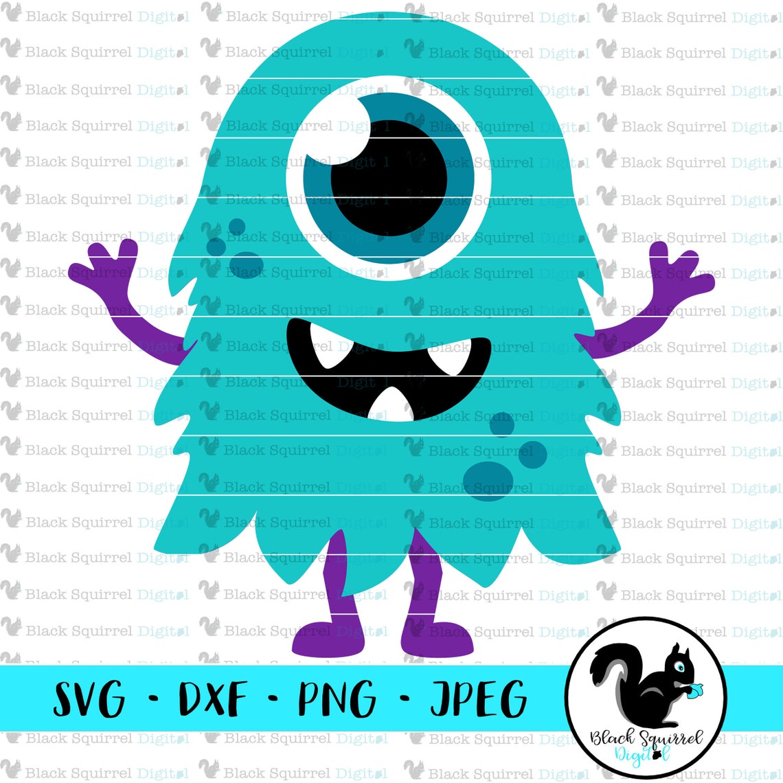 Little Monster SVG Silly Monsters One Eyed Furry Fuzzy | Etsy