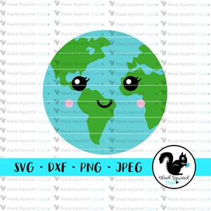 Cute Earth With Face SVG, Outer Space, Solar System, Planets Birthday ...