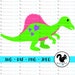 Bows and Girl Dinos SVG Bundle, Bront, Dactyl, Spino, Pink Green Blue ...
