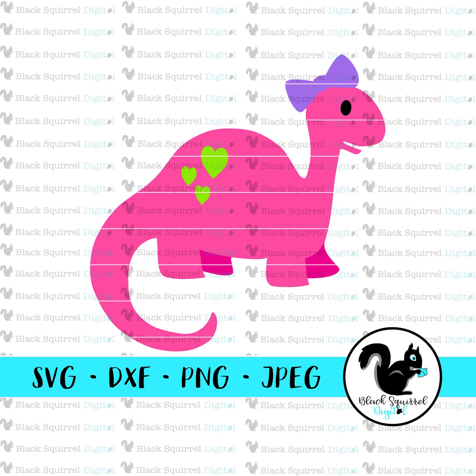 Bows and Girl Dinos SVG Bundle Bront Dactyl Spino Pink - Etsy