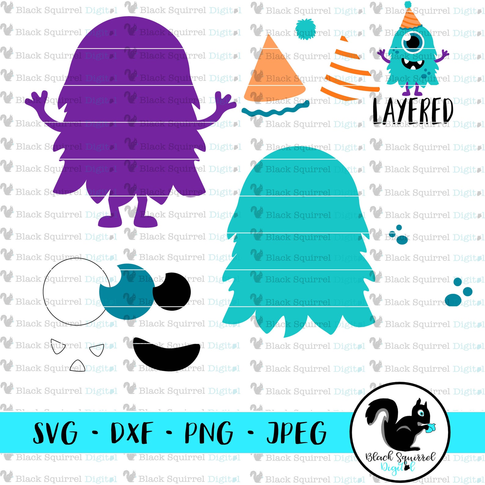 Party Monster SVG Bundle, Silly Clipart (digital Download) - Etsy