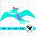 Bows and Girl Dinos SVG Bundle, Bront, Dactyl, Spino, Pink Green Blue ...