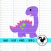 Bows and Girl Dinos SVG Bundle, Bront, Dactyl, Spino, Pink Green Blue ...