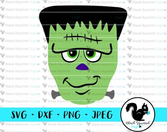 Frankenstein Monster Face SVG, Halloween Clipart (print & Cut File) - Etsy