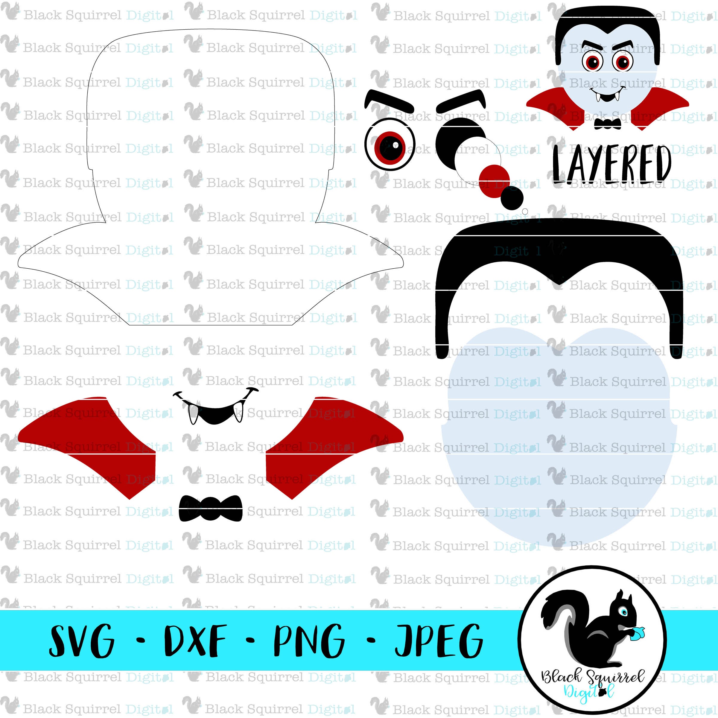 Halloween Monster Faces SVG Frankenstein Dracula Wolf Man | Etsy