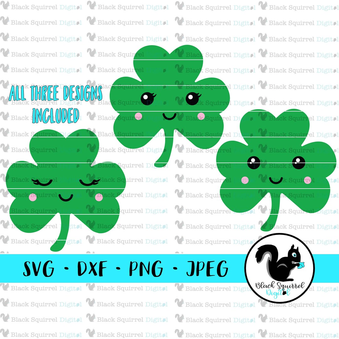 St Patricks Day Cute Shamrock Face Kids T-shirt SVG, Irish Flag, Happy ...