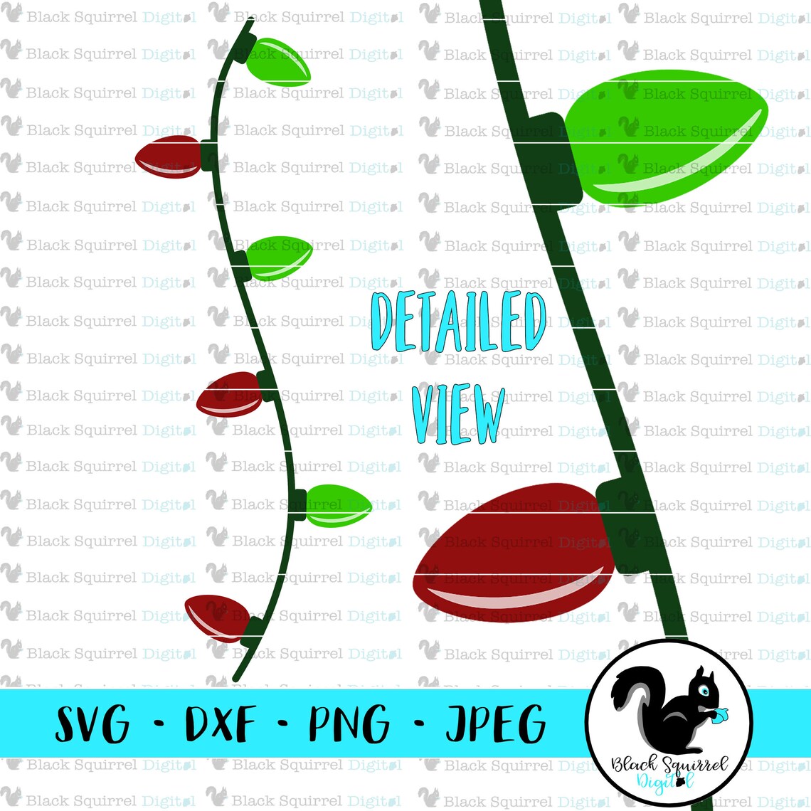 Christmas Lights SVG String Light Bulb Bundle Star Lights | Etsy