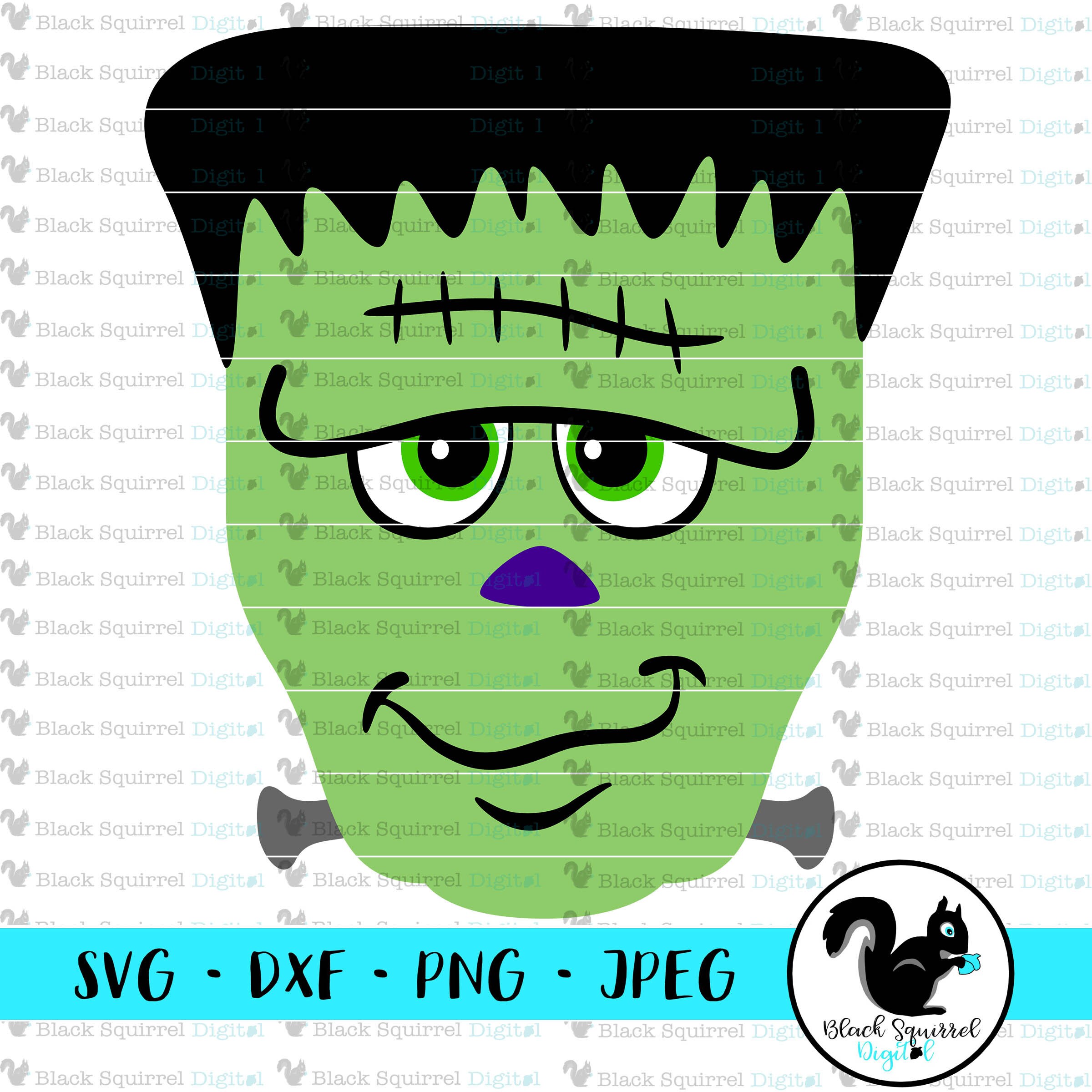 Halloween Monster Faces SVG Frankenstein Dracula Wolf Man | Etsy