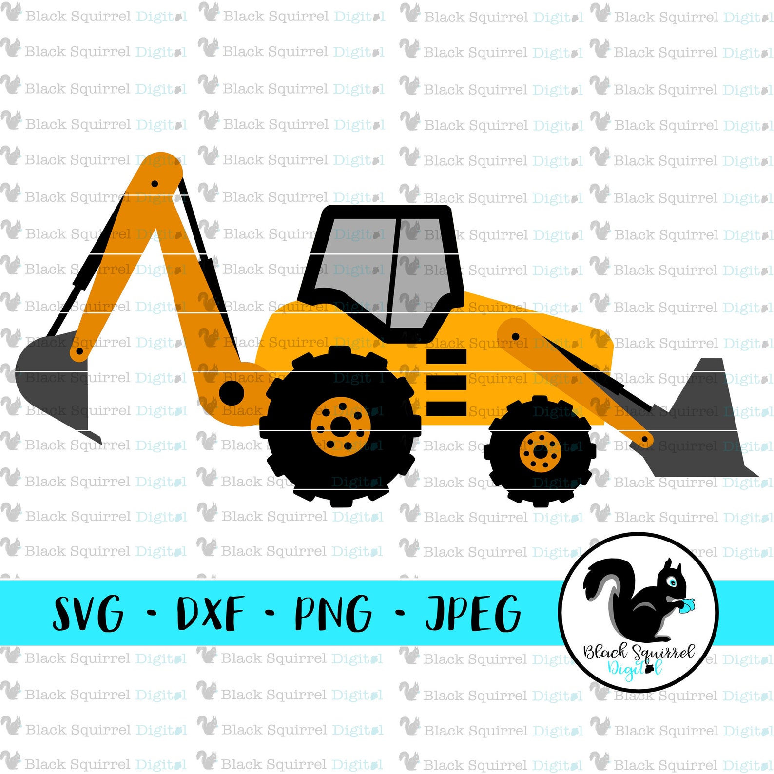 Backhoe SVG Tractor Digging Under Construction Vehicle - Etsy