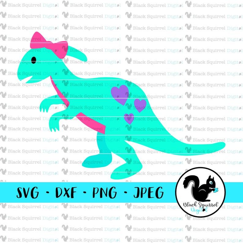 Girl Dinosaur SVG Bundle Pink T-rex Steg Bront Bows and Dinos - Etsy