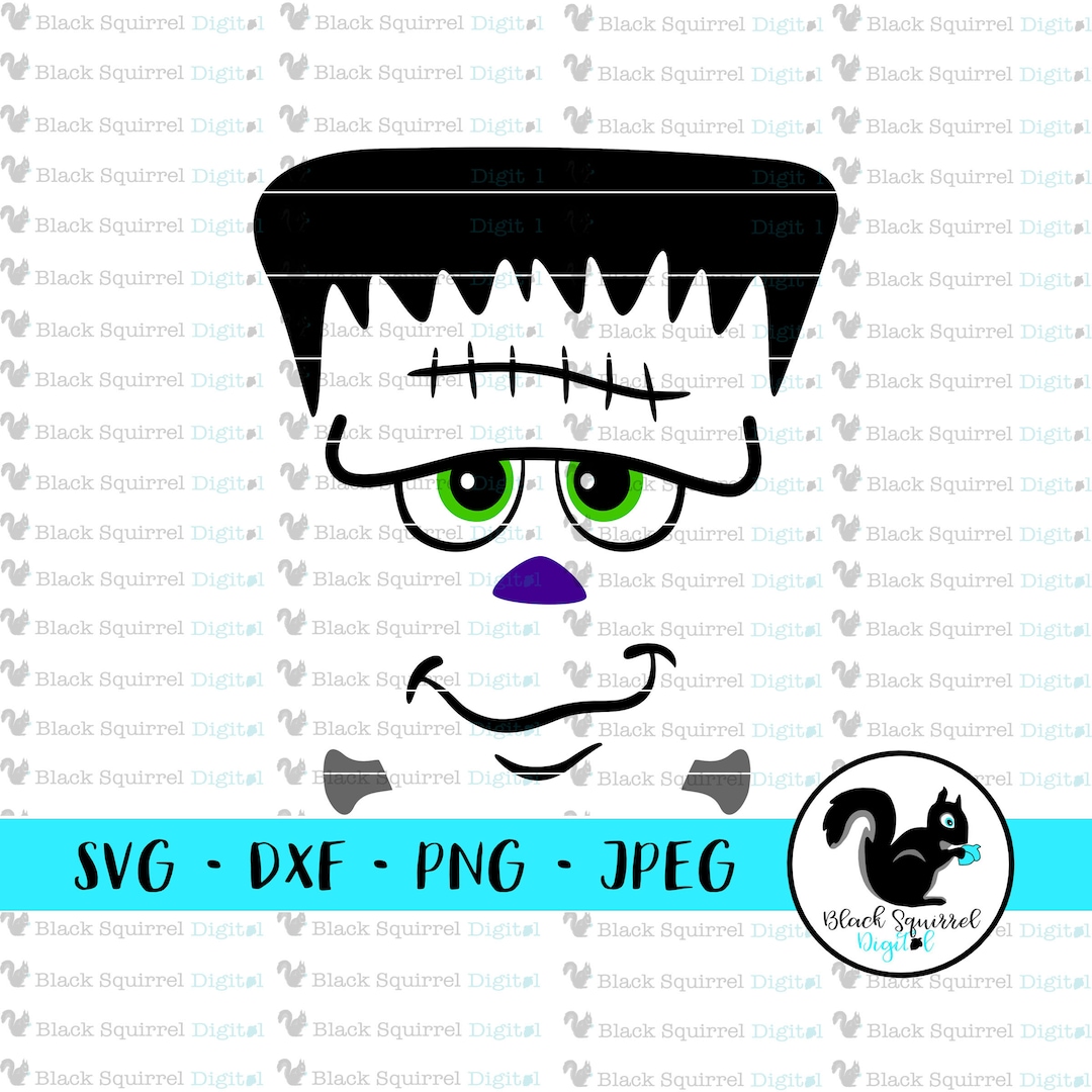Frankenstein Monster Face SVG, Halloween Clipart (print & Cut File) - Etsy