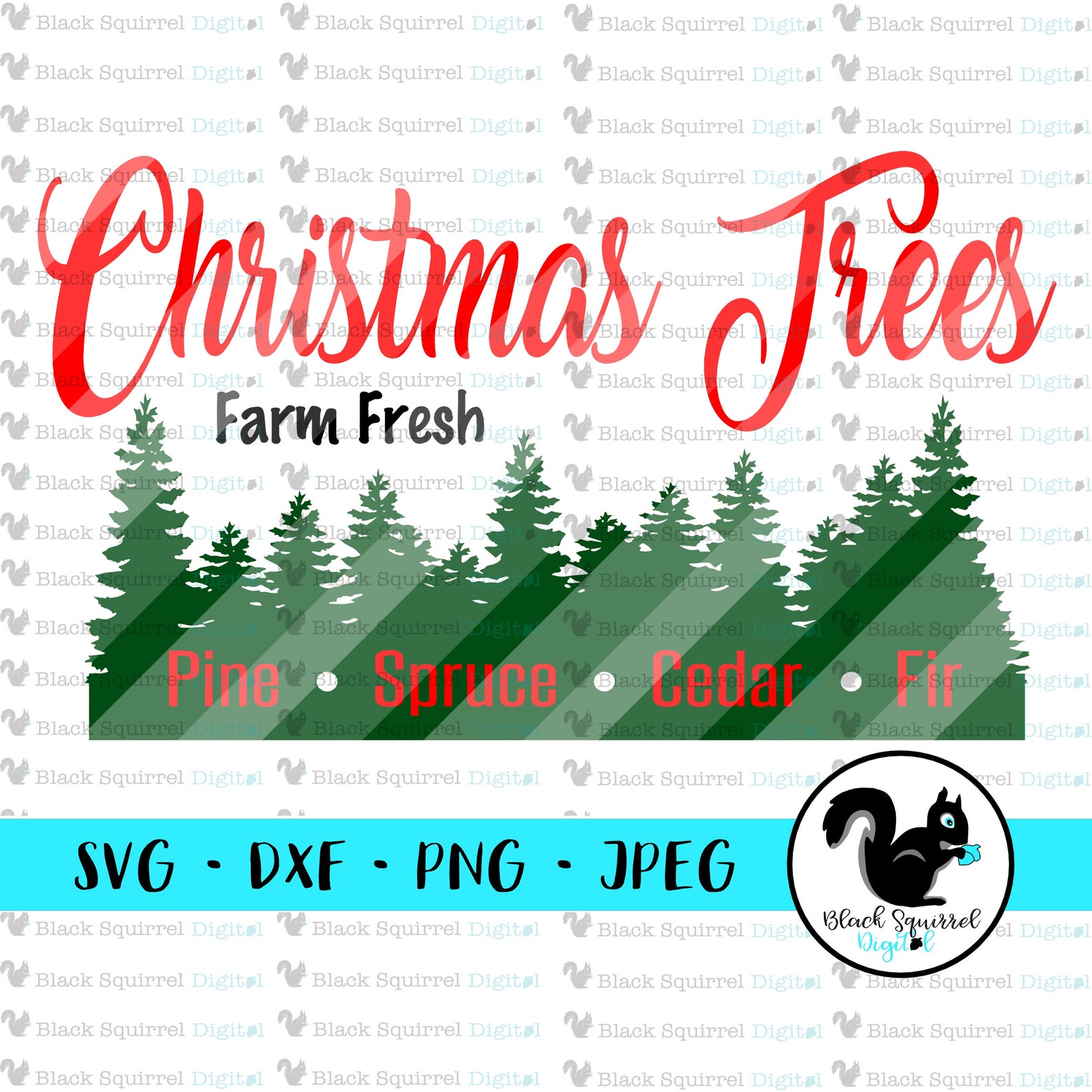 Farm Fresh Christmas Trees Banner SVG Cut File Cuttable | Etsy