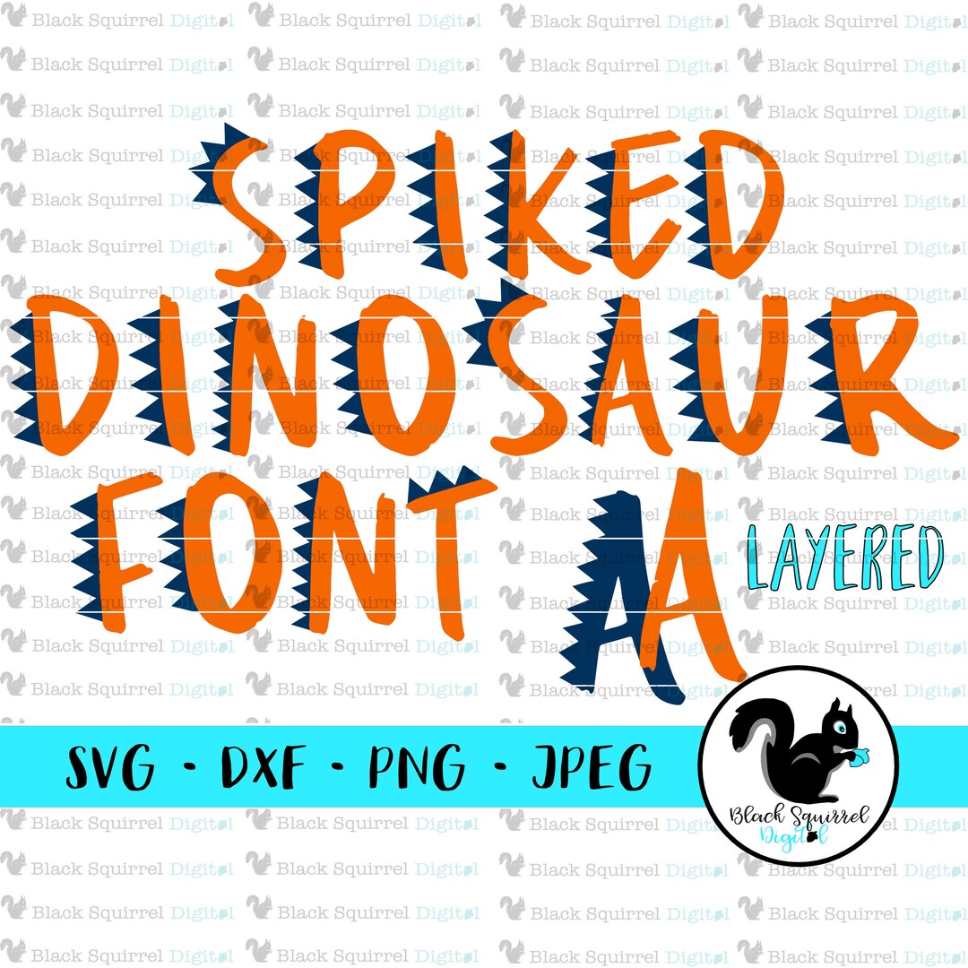 Dinosaur Letter Font, Spiked Dino SVG Letters, Layered Spikey Dino ...
