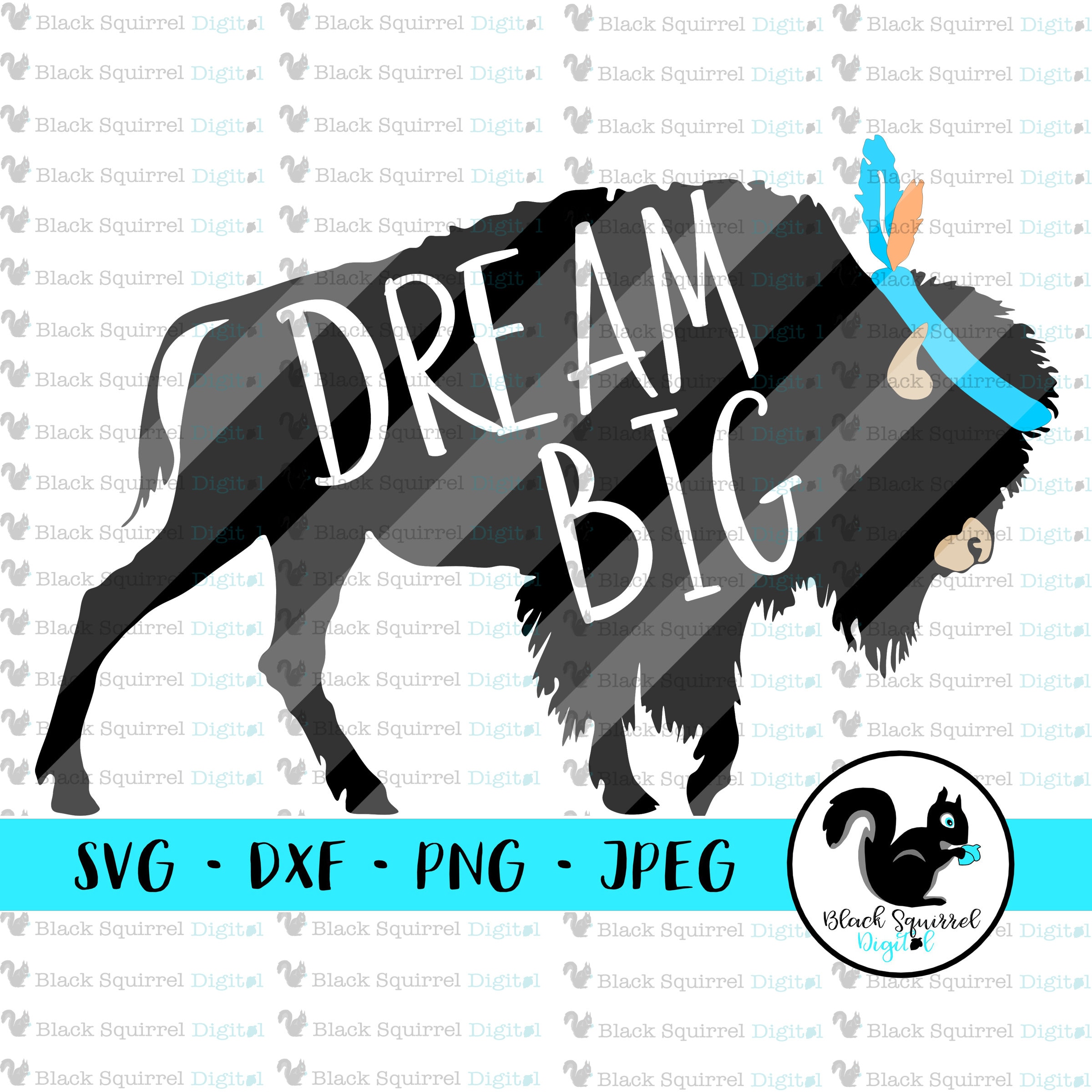 Buffalo Bison Dream Big Nursery Decor Inspirational | Etsy