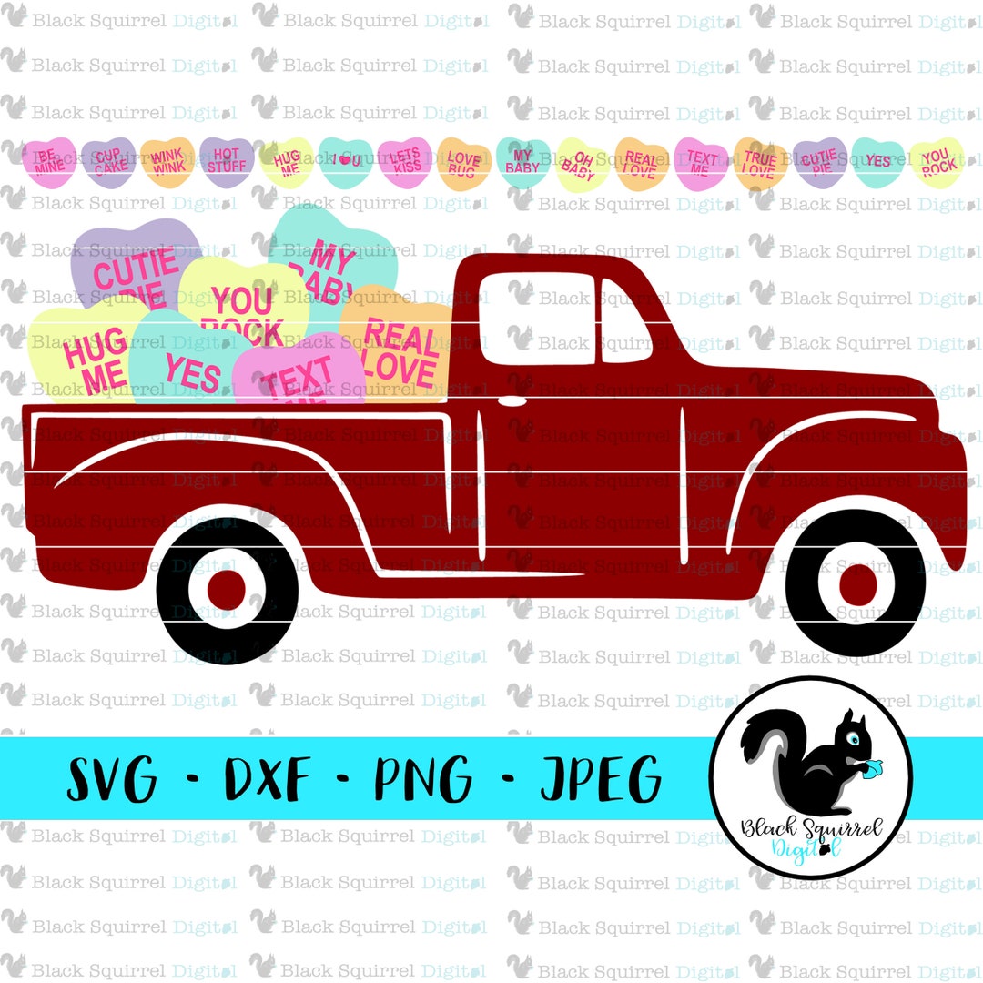 Candy Hearts With Sayings, Valentine's Day Truck With Conversation ...