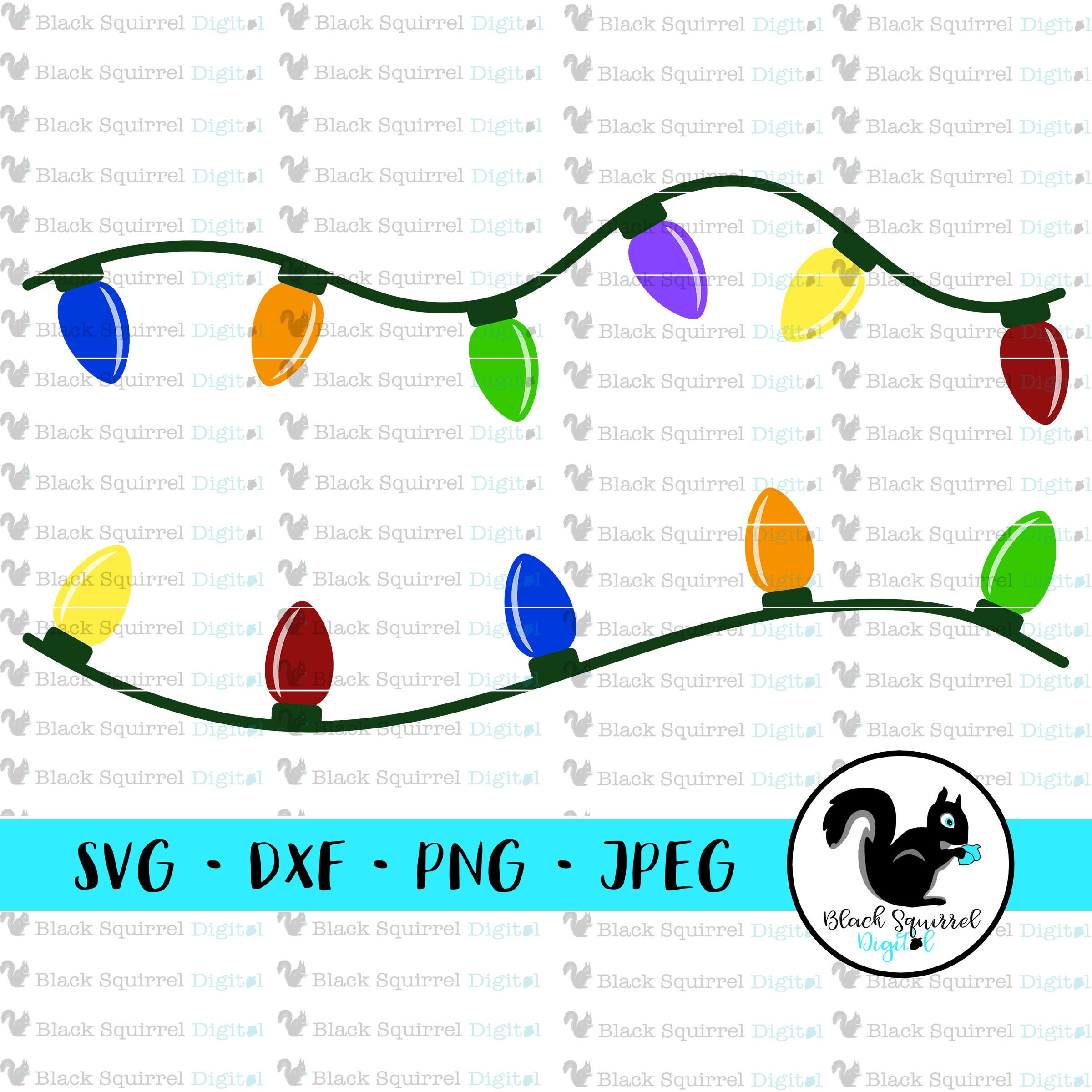 Christmas Lights SVG String Light Bulb Bundle Star Lights | Etsy