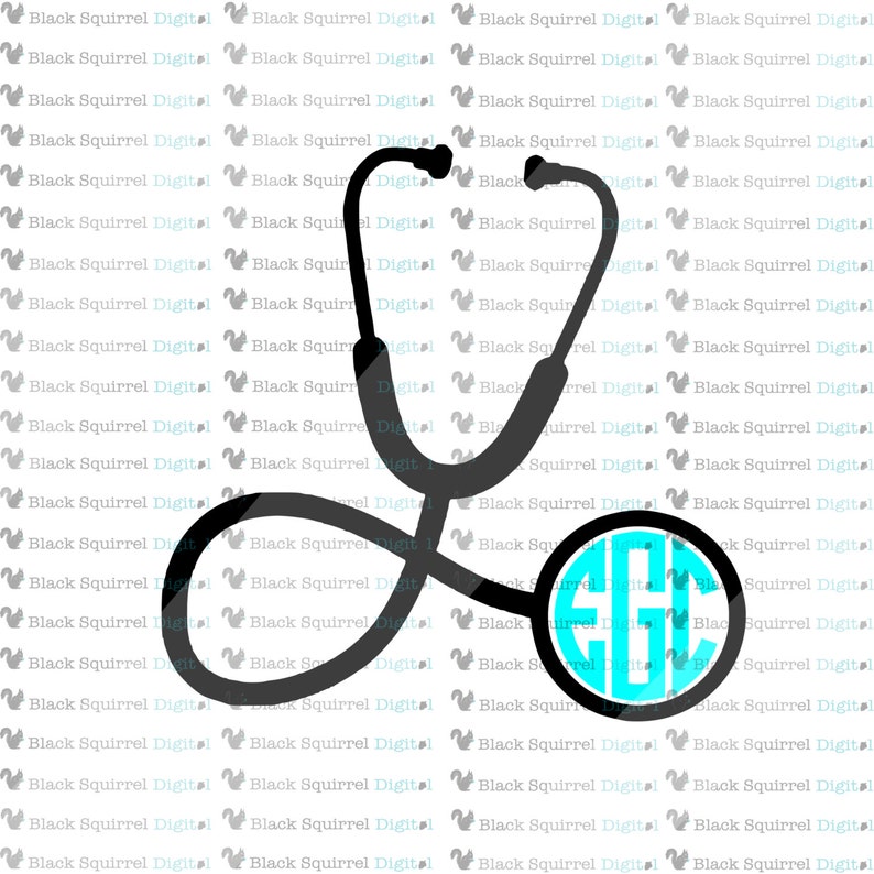 Stethoscope Monogram Frame Doctor Nurse Rn Vet Medic - Etsy