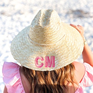 Monogram Straw Beach Hat - Etsy